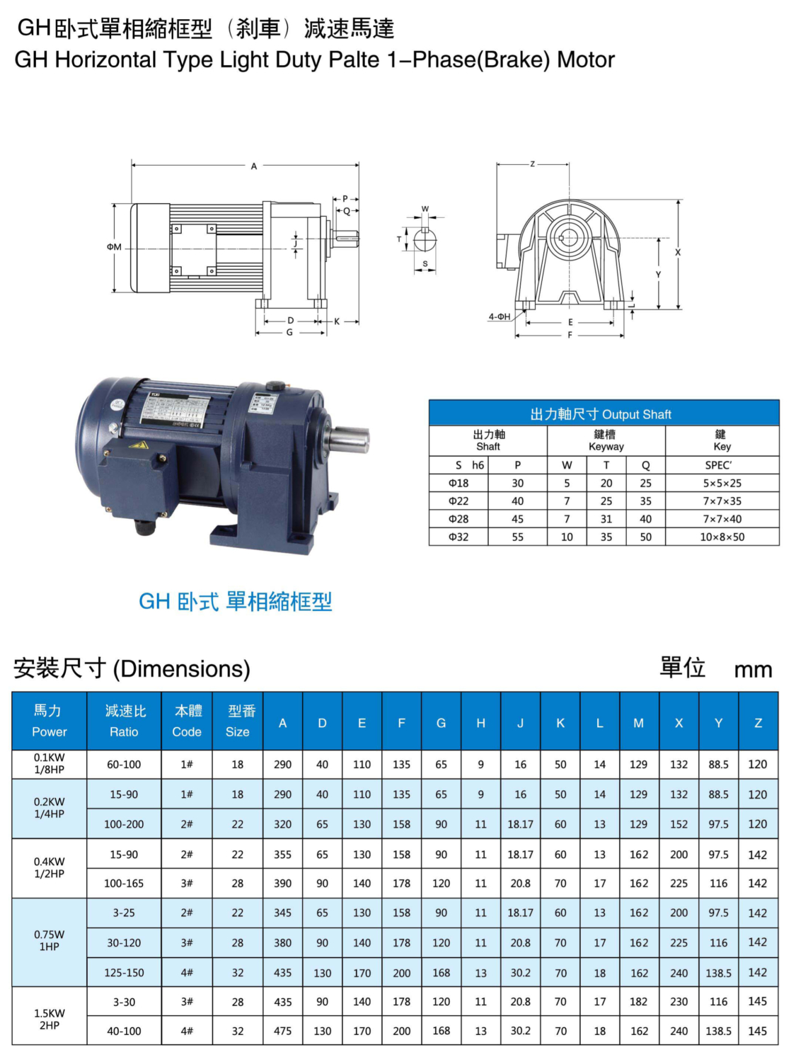 GH Horizontal Gear Motor - servomotorgearbox