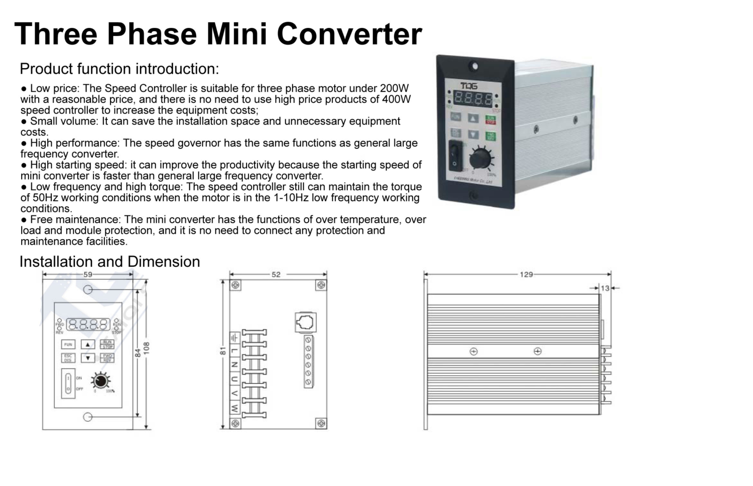 Mini Frequency Converter | Frequency Converter | Frequency Changer-TQG