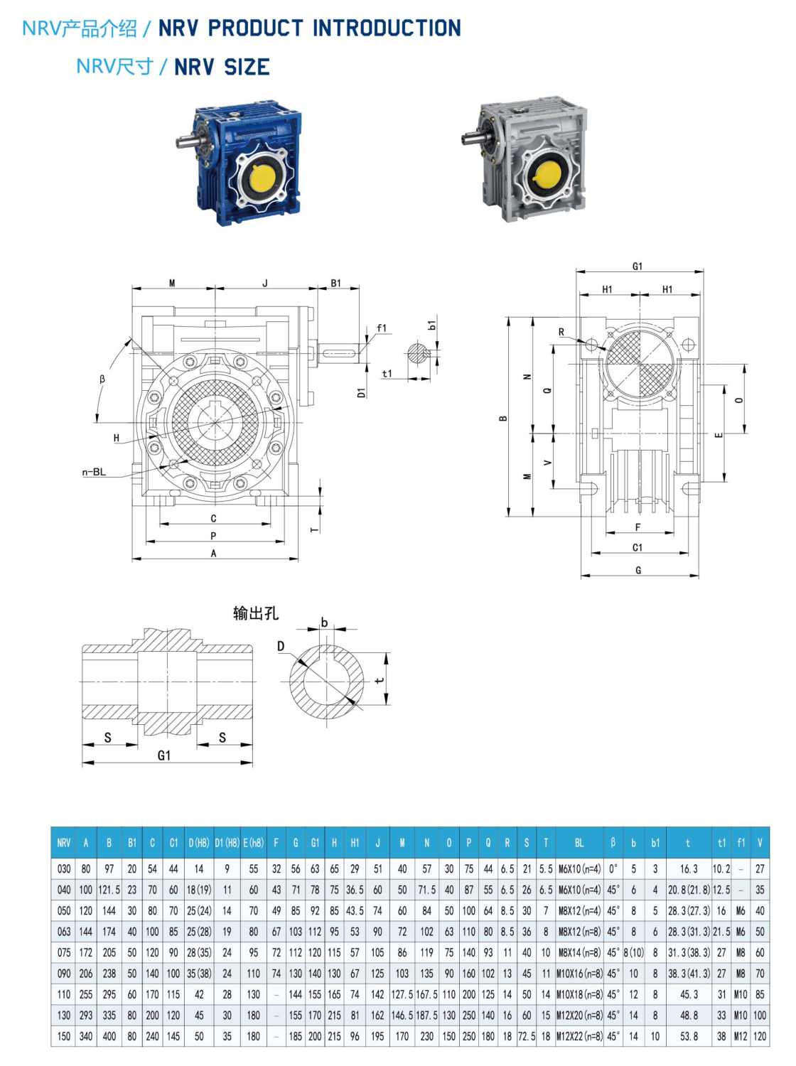 NRV Worm Gear Reducer - servomotorgearbox